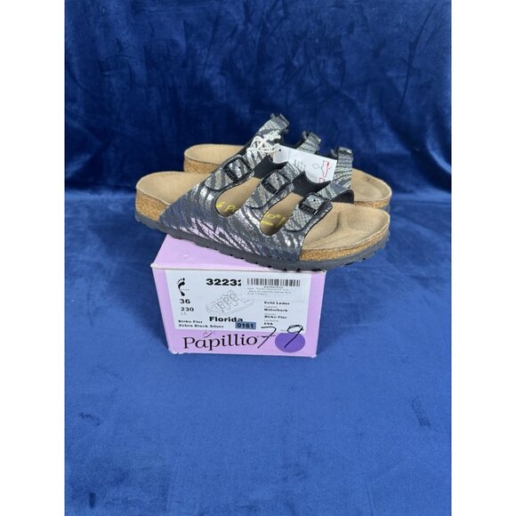 Birkenstock | Shoes | New Papillio Birkenstock Florida Sandals Metallic ...